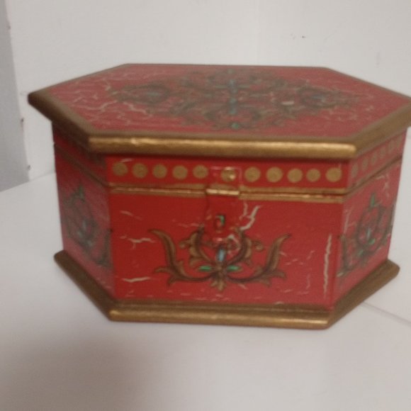 Hand Crafted | Accents | Vintage Hand Painted Red Box From India | Poshmark